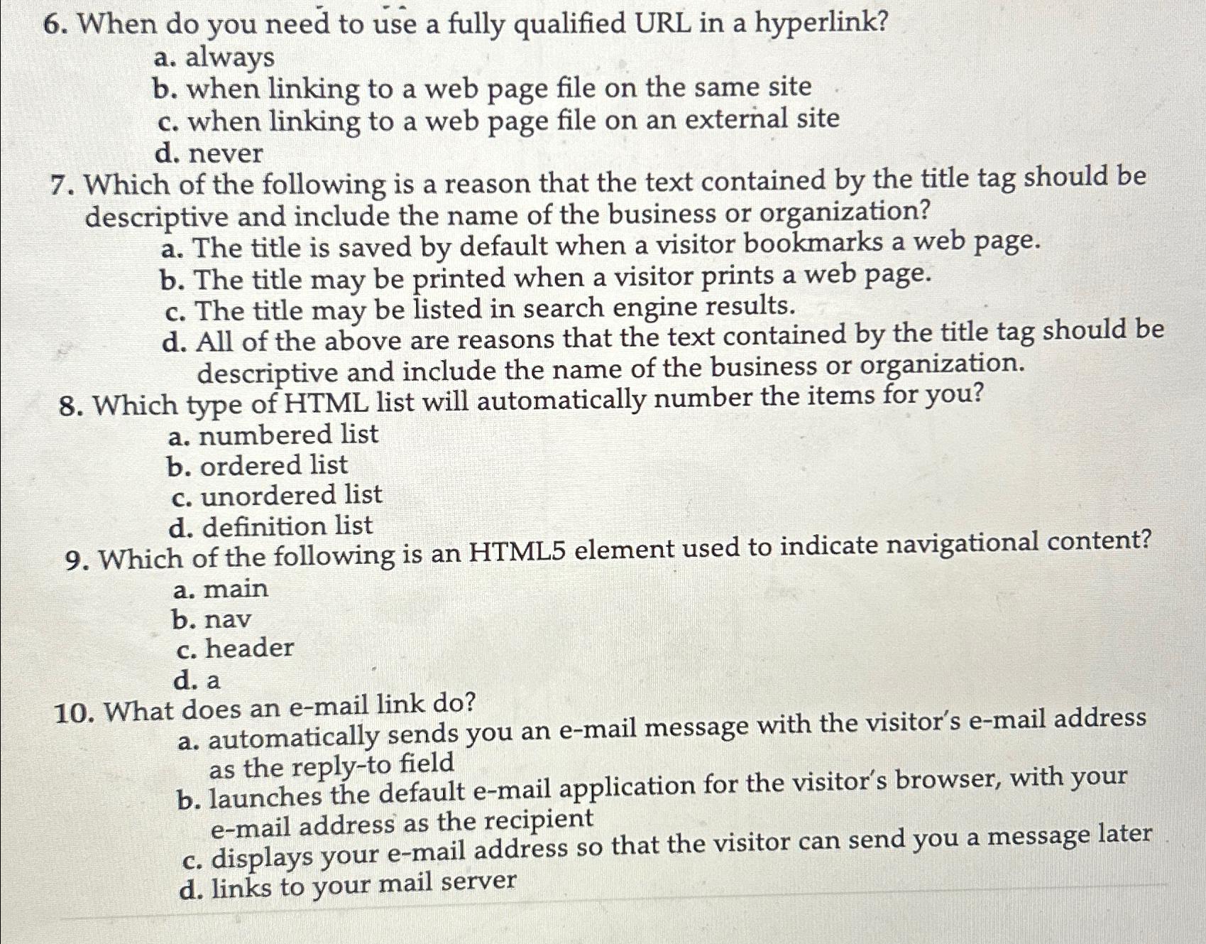 Solved When do you need to use a fully qualified URL in a | Chegg.com