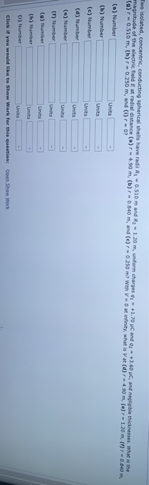 Solved Two Isolated, concentric, conducting spherical shells | Chegg.com