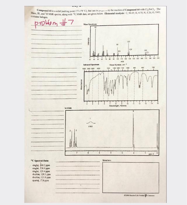 Solved Compound 65 is a solid (melting point 170.199) that | Chegg.com