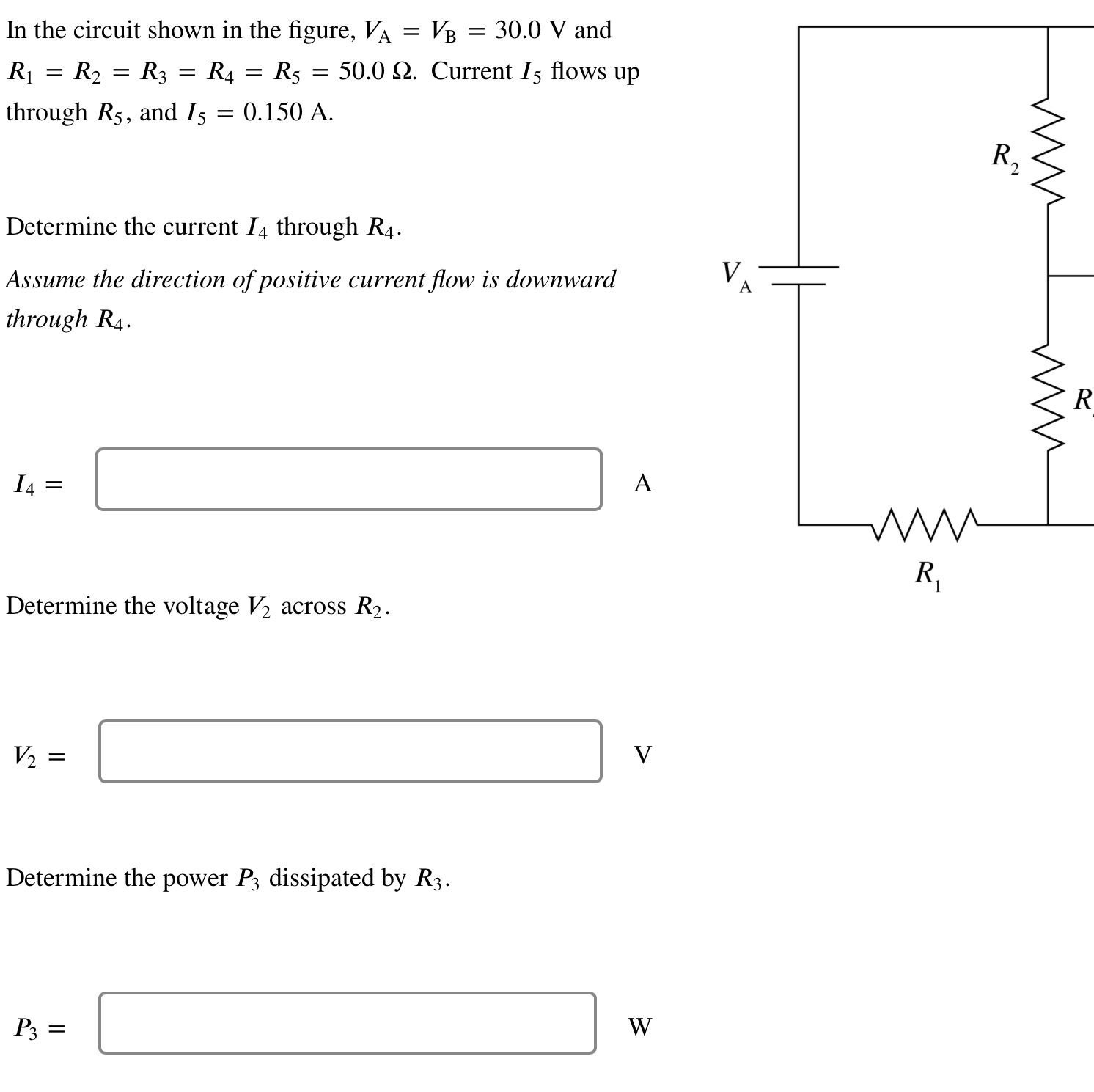 In the circuit shown in the figure, VA=VB=30.0V | Chegg.com