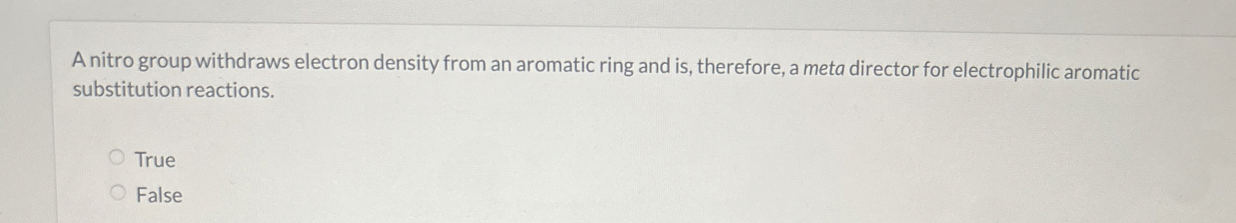 Solved A nitro group withdraws electron density from an | Chegg.com