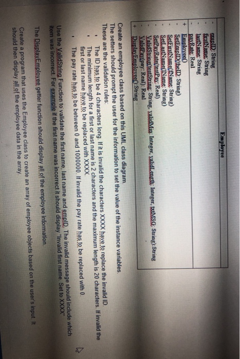 Solved + Employee CRIR String firstName: String lastName: | Chegg.com