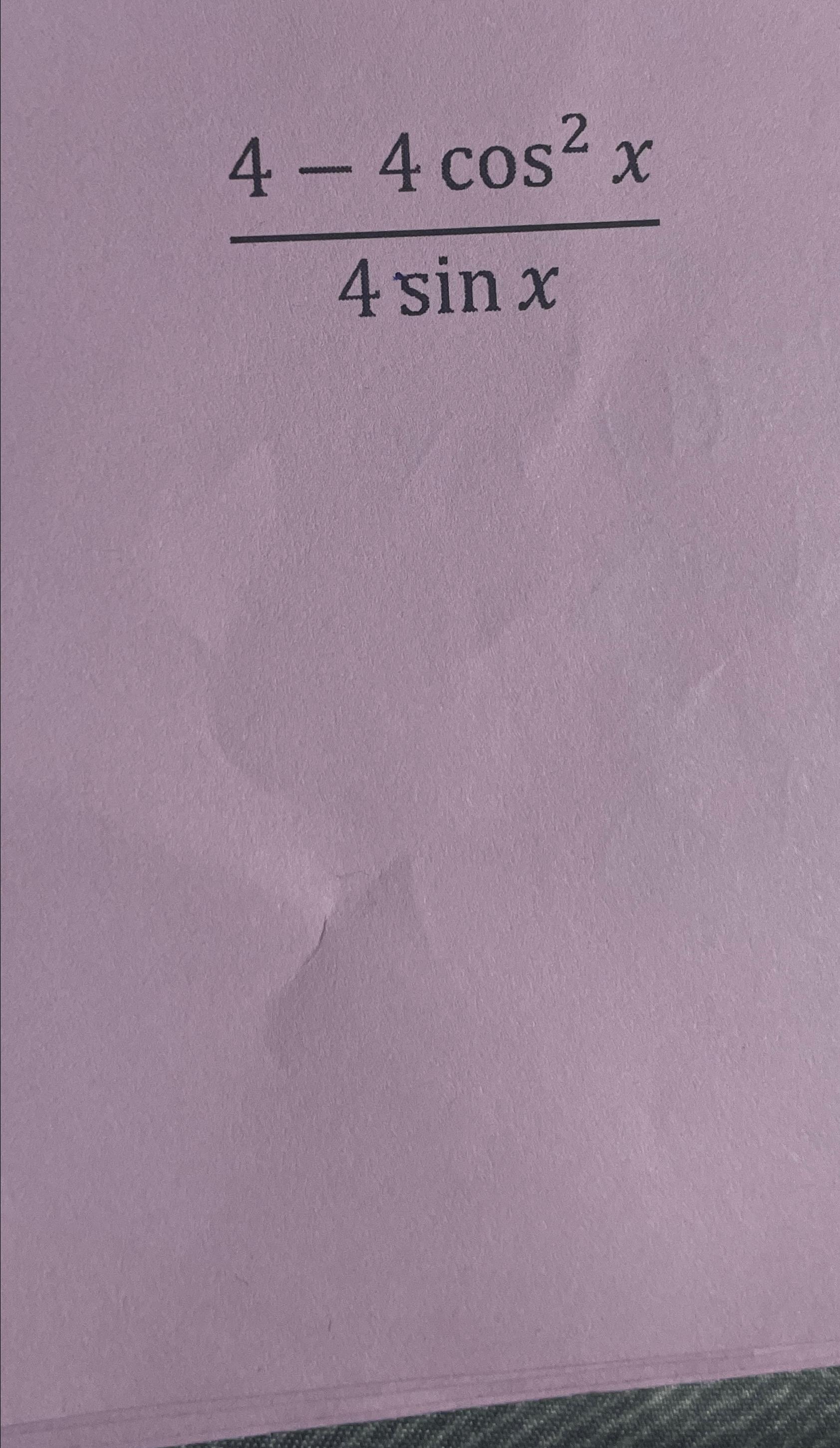 Solved 4-4cos2x4sinx | Chegg.com