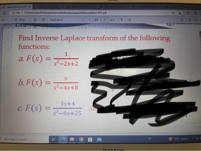 Solved Find Inverse Laplace transform of the following | Chegg.com