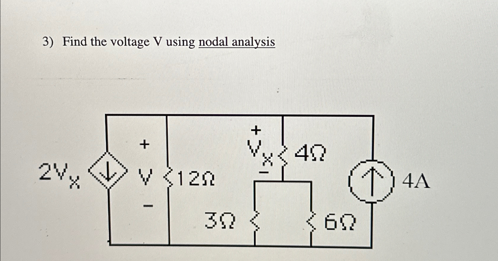 Solved Find the voltage V using nodal analysis | Chegg.com