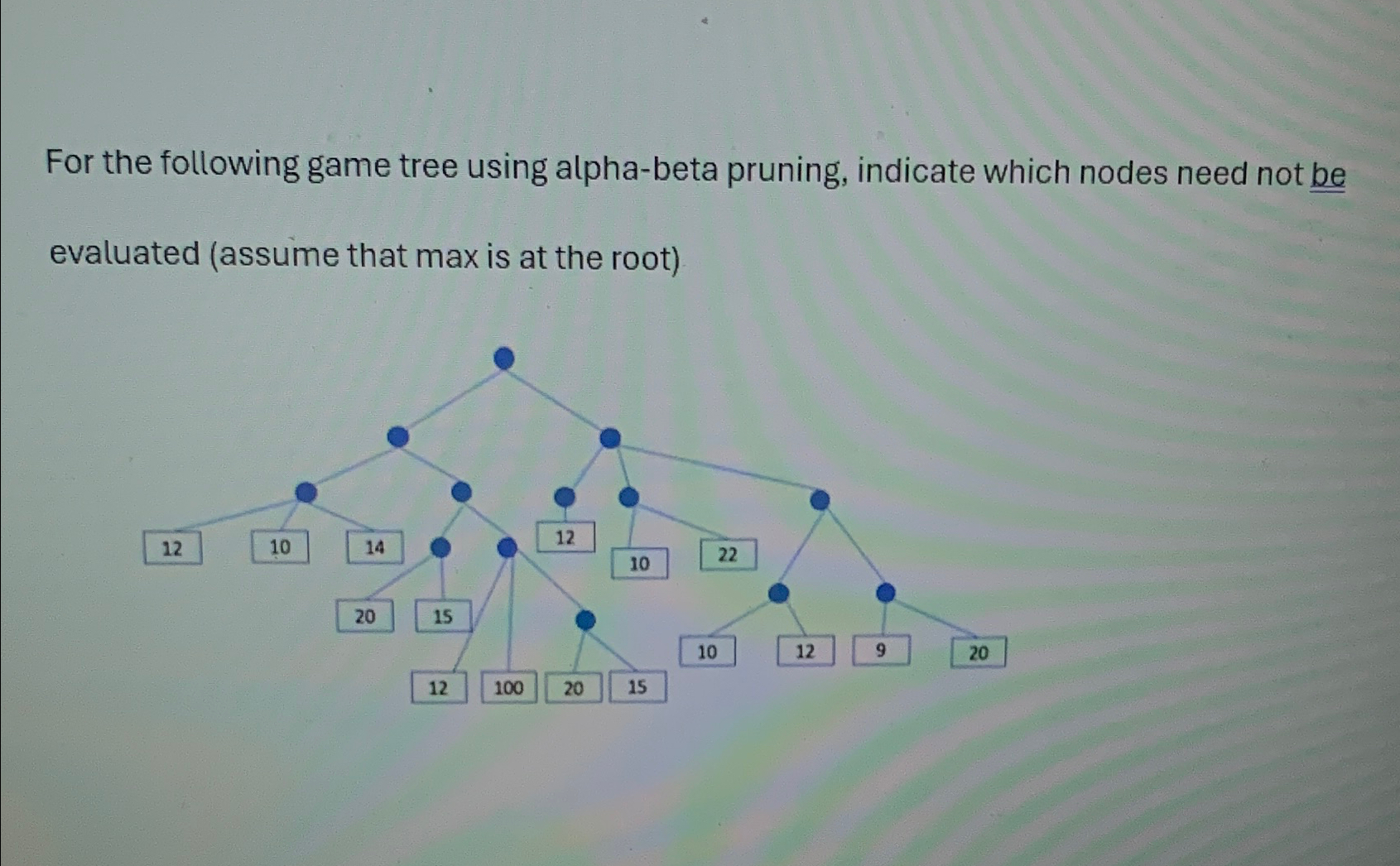 Solved For The Following Game Tree Using Alpha Beta Pruning 