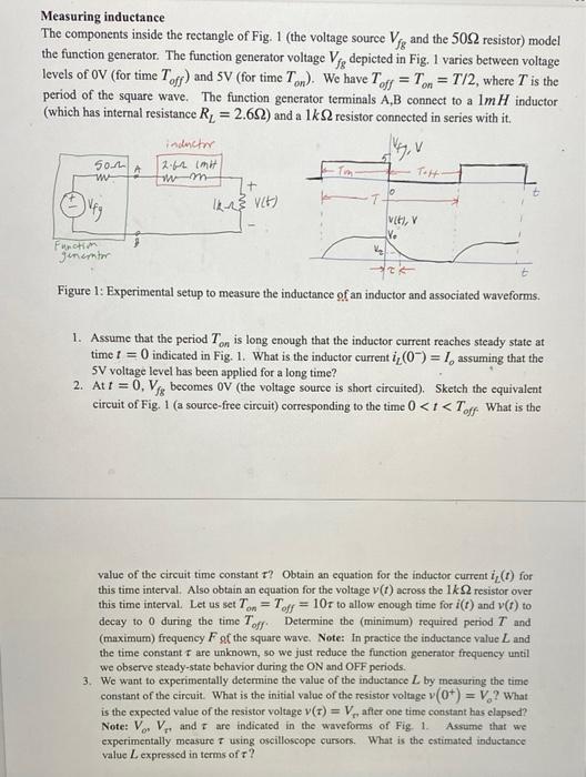 Solved Measuring inductance The components inside the | Chegg.com