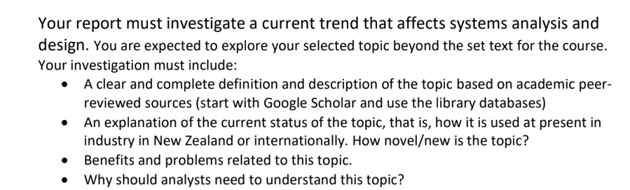 Solved Your report must investigate a current trend that | Chegg.com
