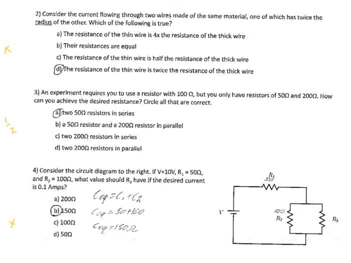Solved 2) Consider the current flowing through two wires | Chegg.com