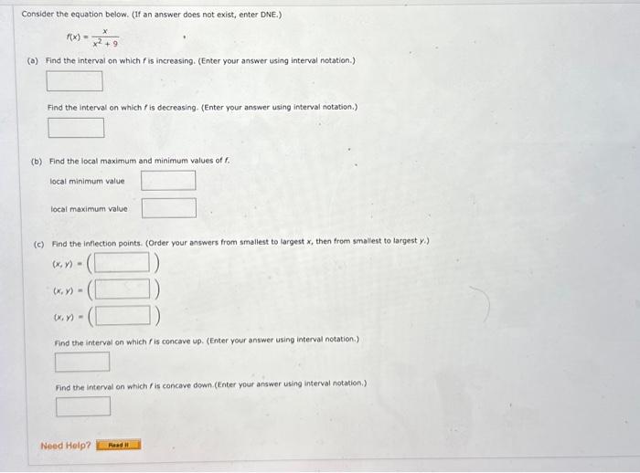 Solved Consider the equation below. (If an answer does not | Chegg.com