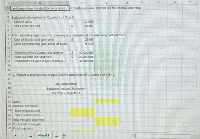 Solved 1. Pricpare a contribution margin income statement | Chegg.com