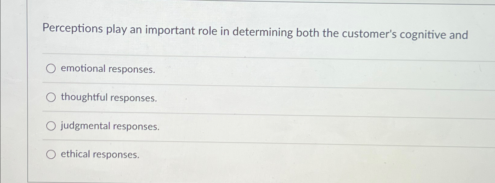 Solved Perceptions play an important role in determining | Chegg.com
