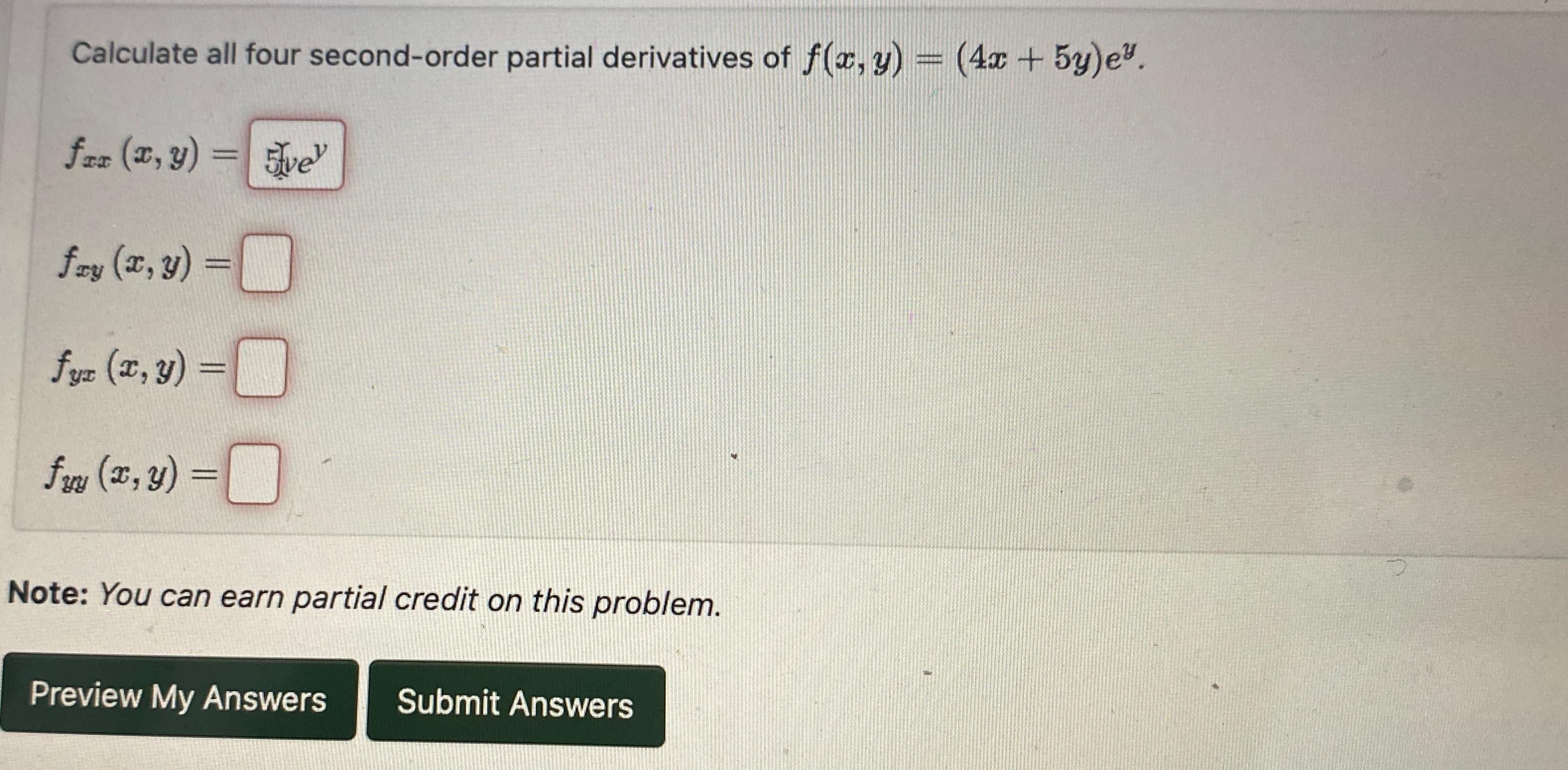 Solved Calculate all four second-order partial derivatives | Chegg.com