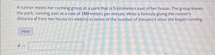 Solved A runner meets her running group at a park that is 5 | Chegg.com