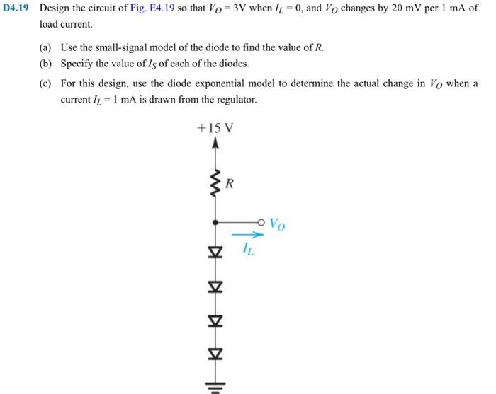 Solved D4.19 Design the circuit of Fig. E4.19 so that Vo = | Chegg.com