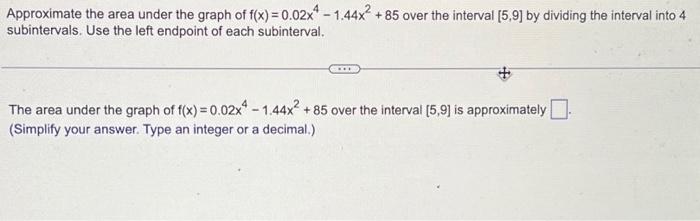 Solved Approximate the area under the graph of | Chegg.com