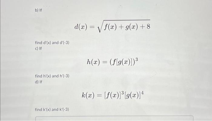 Solved f(x) and g(x) are continuous functions. The table | Chegg.com