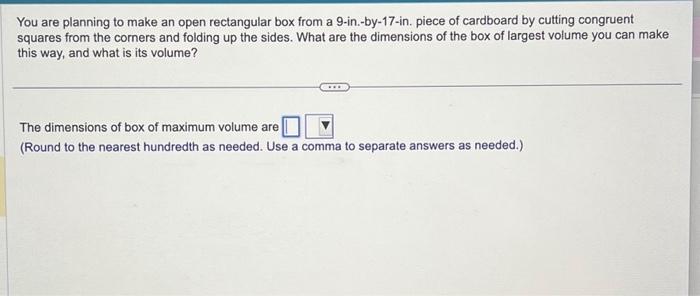 Solved You are planning to make an open rectangular box from | Chegg.com