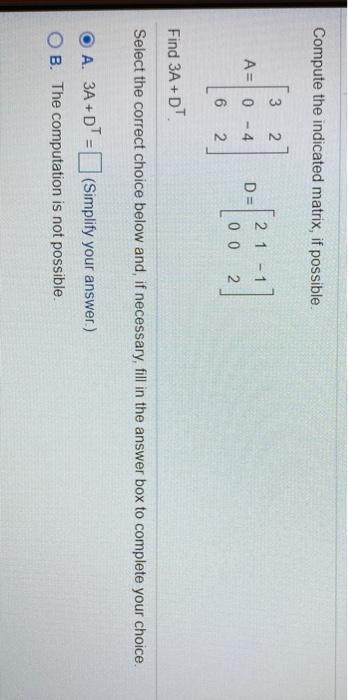 Solved (a) Construct the matrix A = [^;] if A is 2x3 and A, | Chegg.com