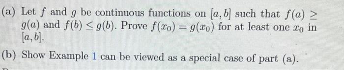 Solved (a) Let f and g be continuous functions on [a,b] such | Chegg.com
