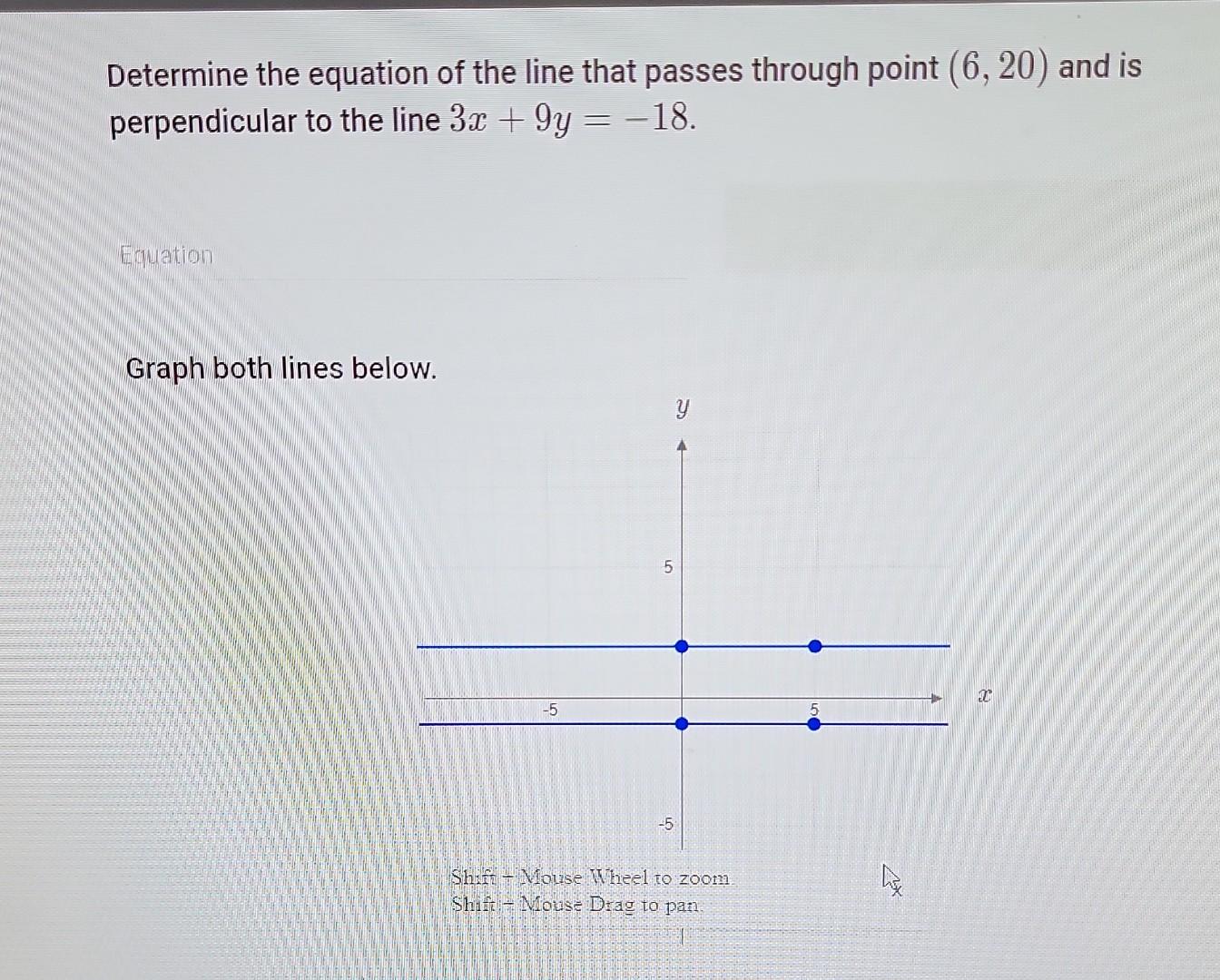 Solved Determine the equation of the line that passes | Chegg.com