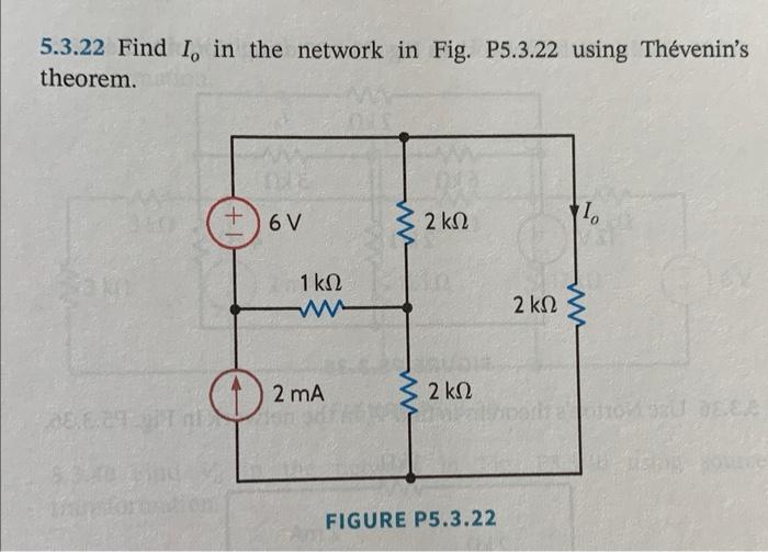 Solved 5.3.22 Find I0 in the network in Fig. P5.3.22 using | Chegg.com