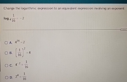 Change the logarithmic expression to an equivalent | Chegg.com