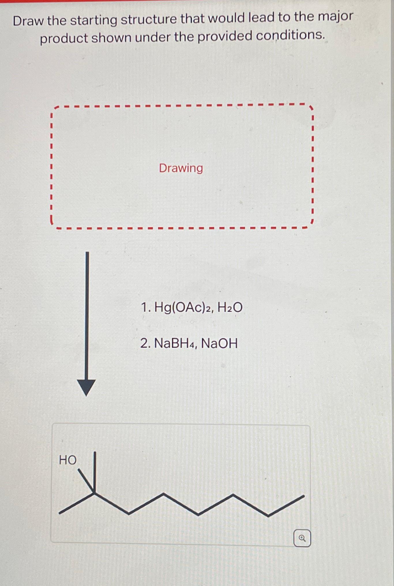 Solved Draw the starting structure that would lead to the | Chegg.com