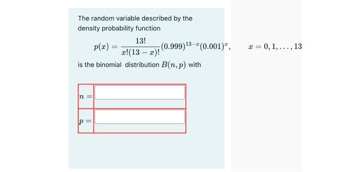 Solved The random variable described by the density | Chegg.com