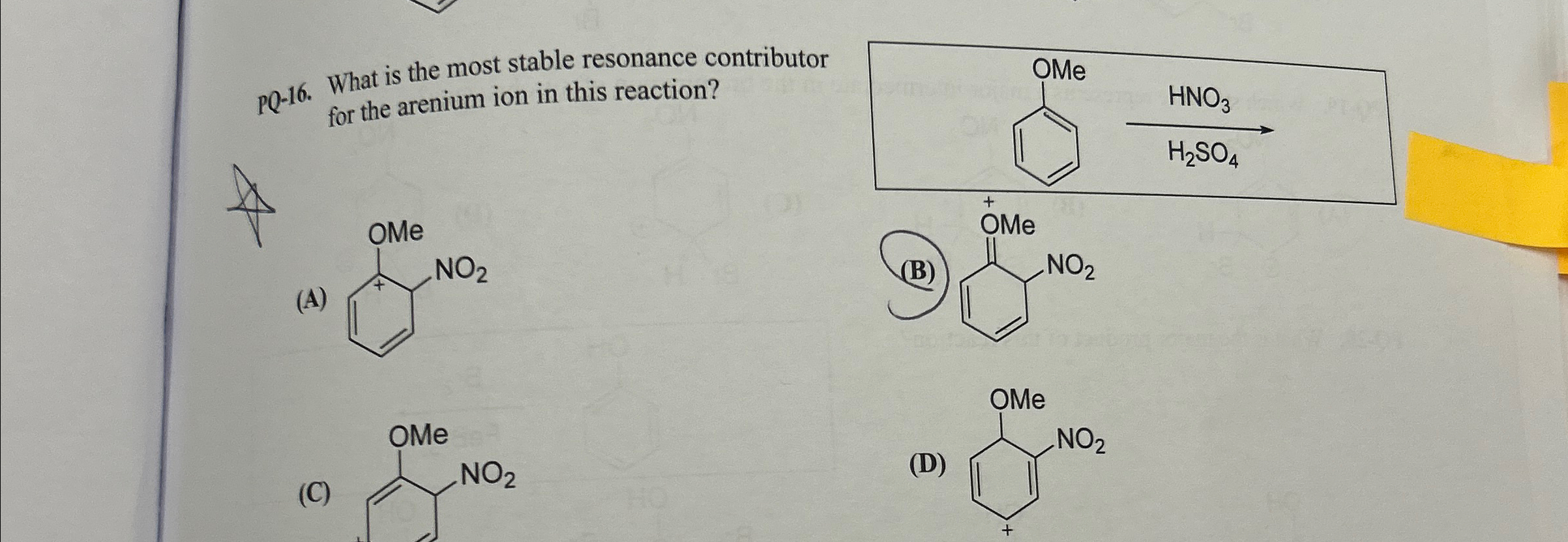 Solved pQ-16. ﻿What is the most stable resonance contributor | Chegg.com