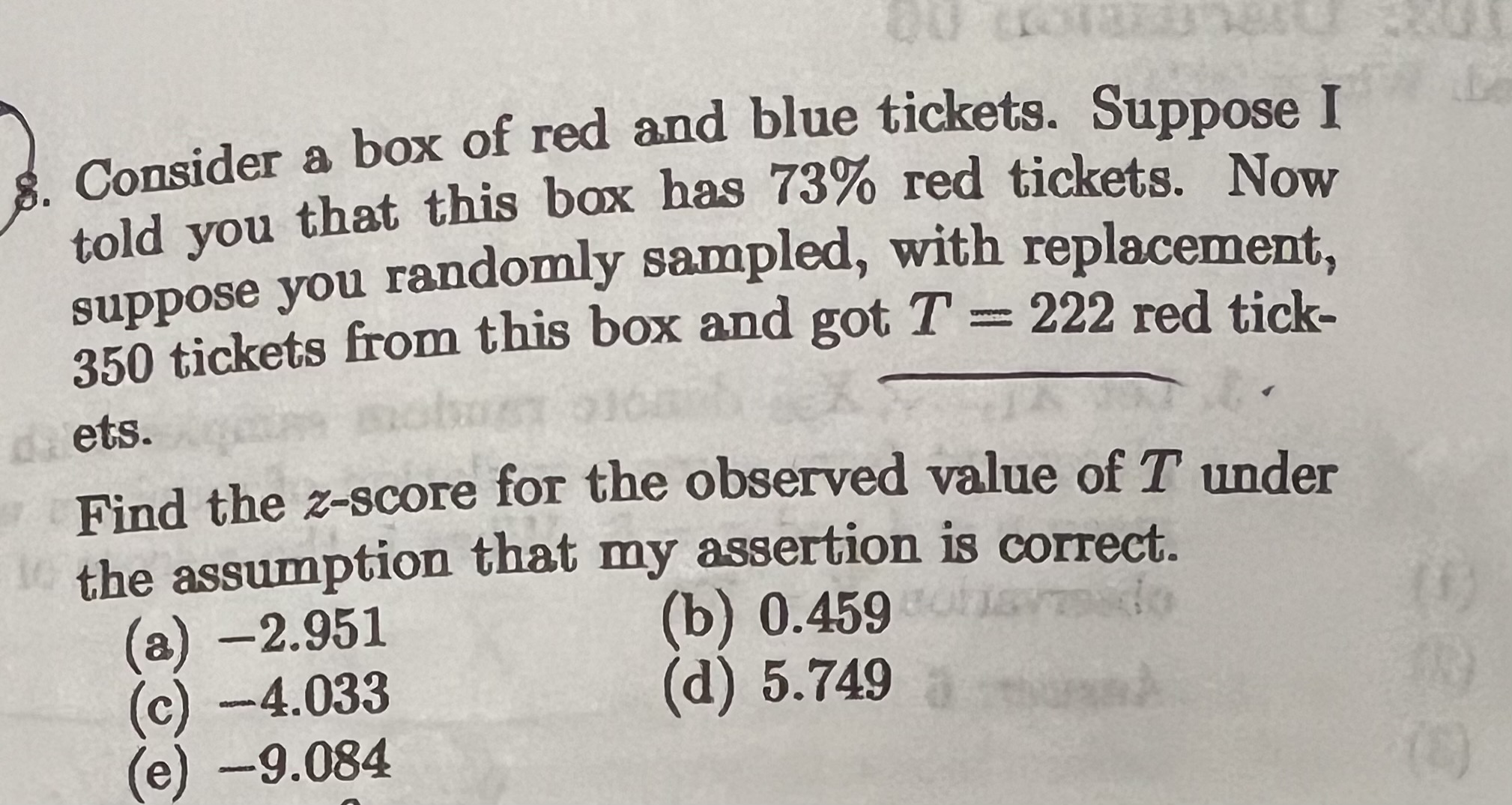 Solved Consider a box of red and blue tickets. Suppose Itold | Chegg.com