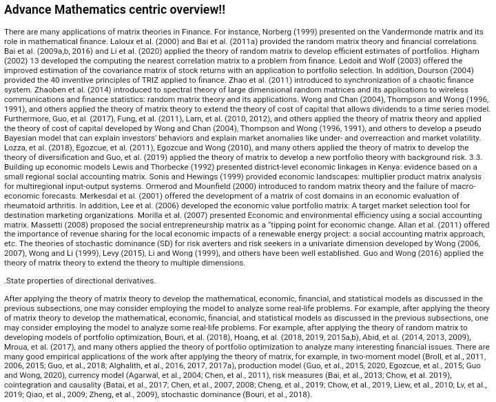 Solved Advance Mathematics centric overview!! There are many | Chegg.com