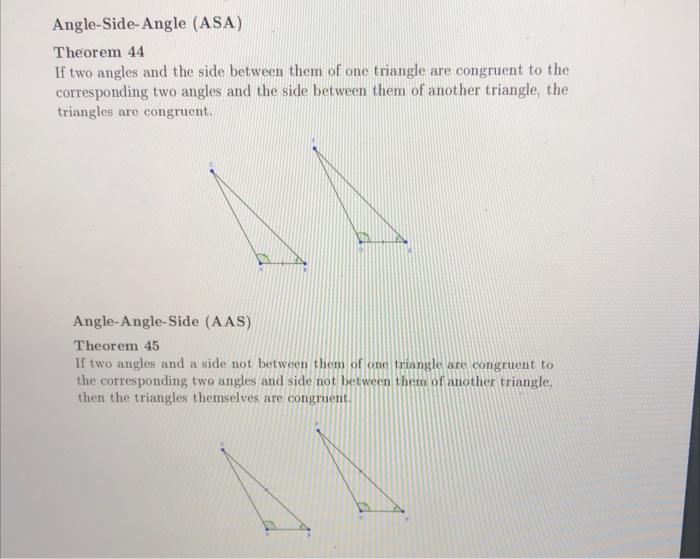 Solved Theorem 44 If two angles and the side between them of | Chegg.com