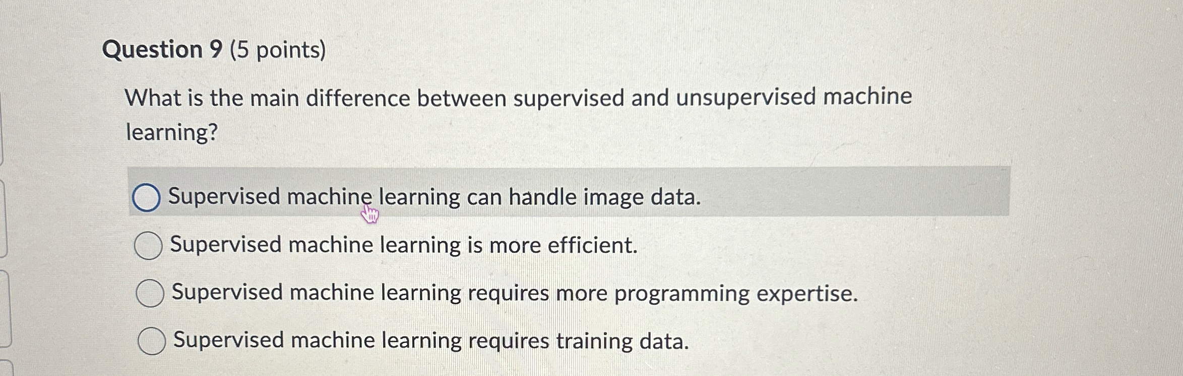 Solved Question 9 (5 ﻿points)What is the main difference | Chegg.com