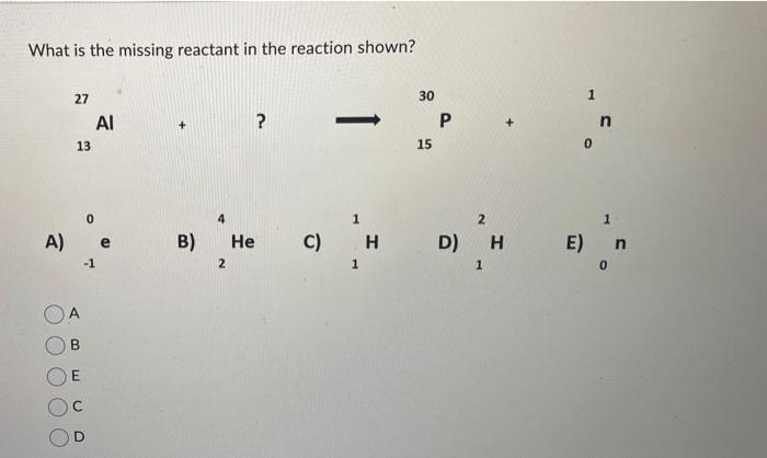 Solved What is the missing reactant in the reaction shown? | Chegg.com