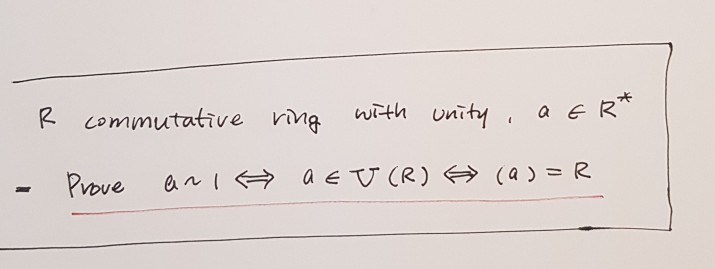 Solved R Commutative Ring With Unity A Era Prove Ani A Ev