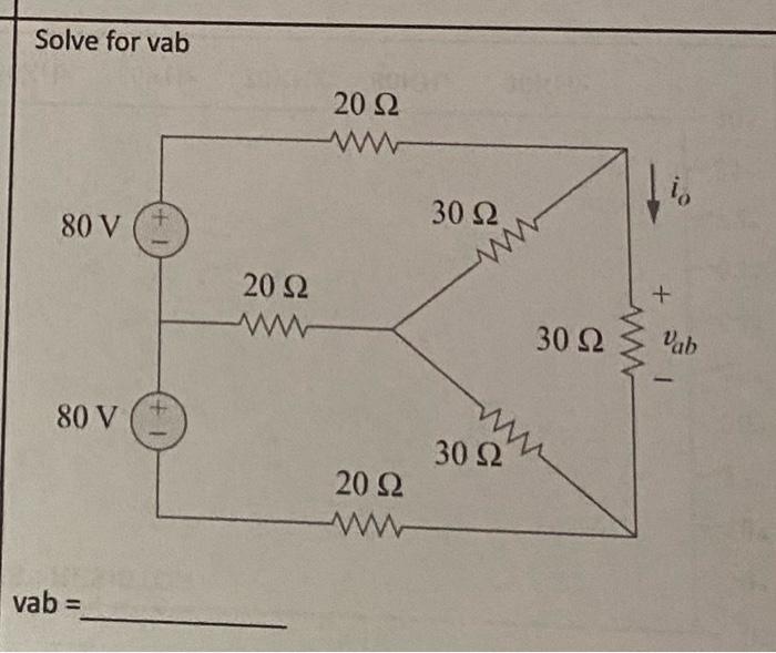 Solved Solve for vab vab= | Chegg.com