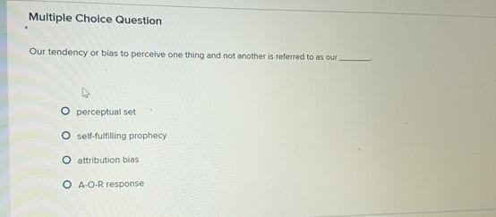 Solved Multiple Choice QuestionOur tendency or bias to | Chegg.com