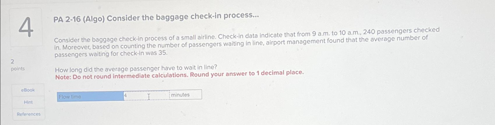 Solved 42points\table[[eBook],[Hint],[References]]PA | Chegg.com