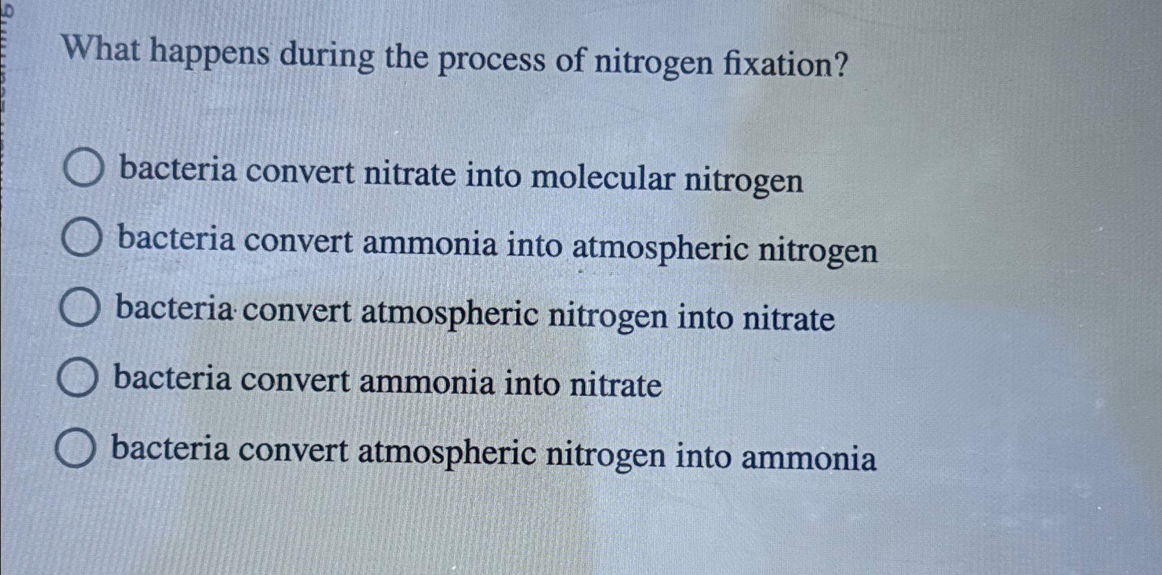 Solved What happens during the process of nitrogen | Chegg.com