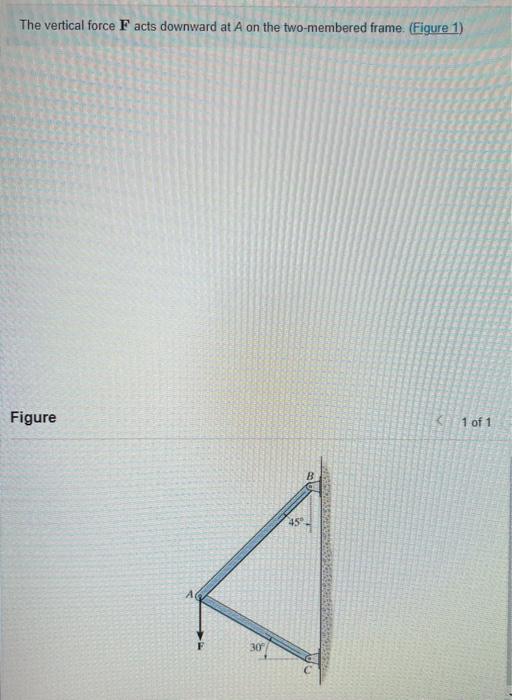 Solved The vertical force F acts downward at A on the | Chegg.com
