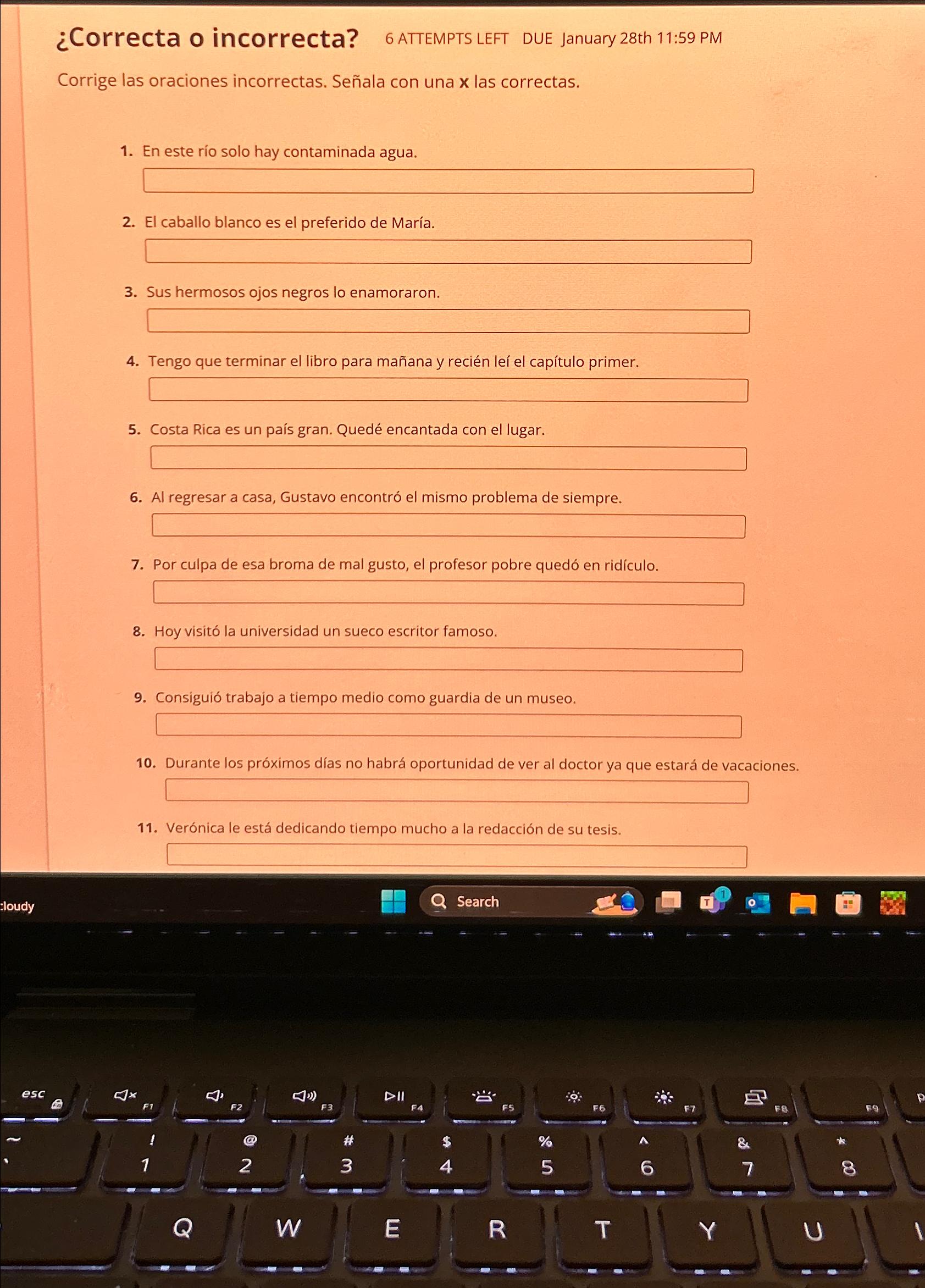 Solved ¿Correcta o incorrecta? Corrige las oraciones | Chegg.com
