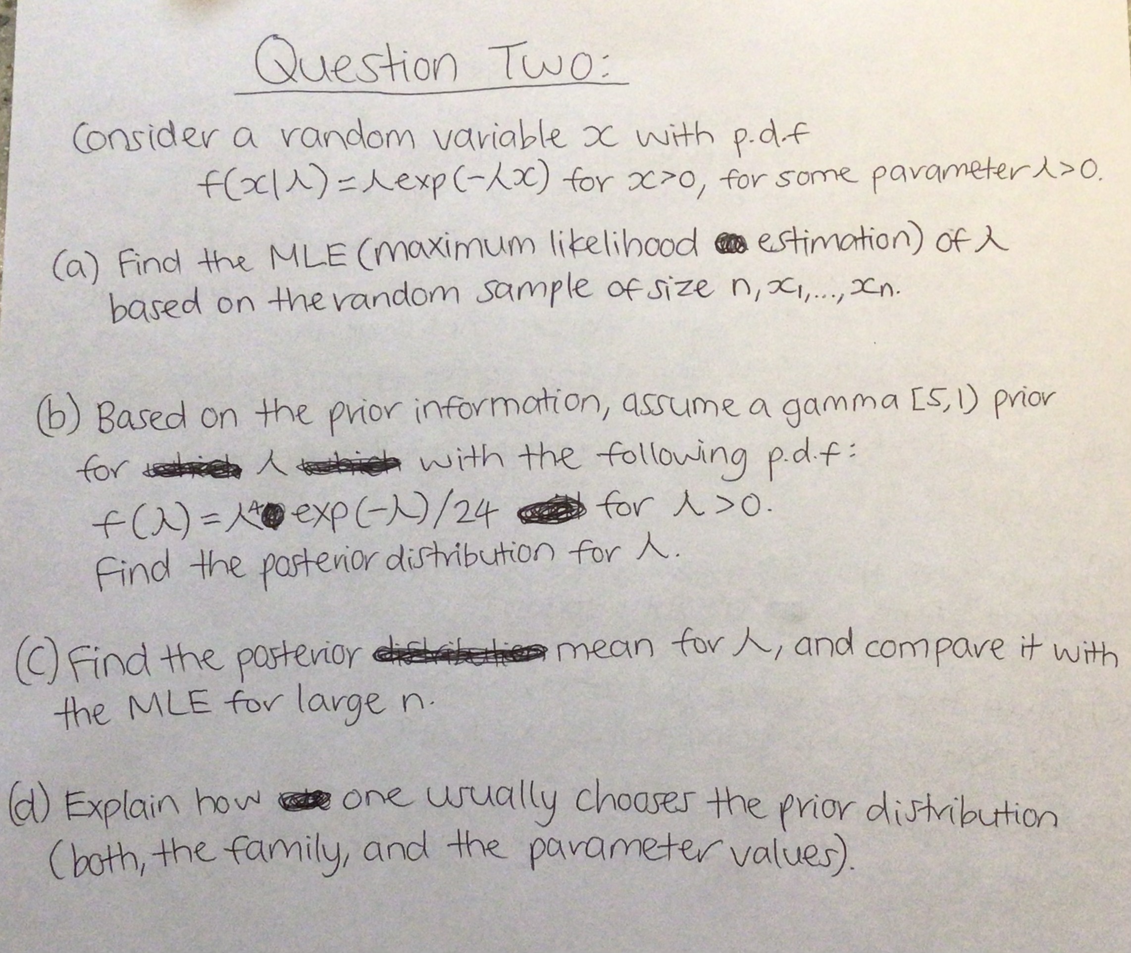 Question Two:Consider a random variable x ﻿with | Chegg.com