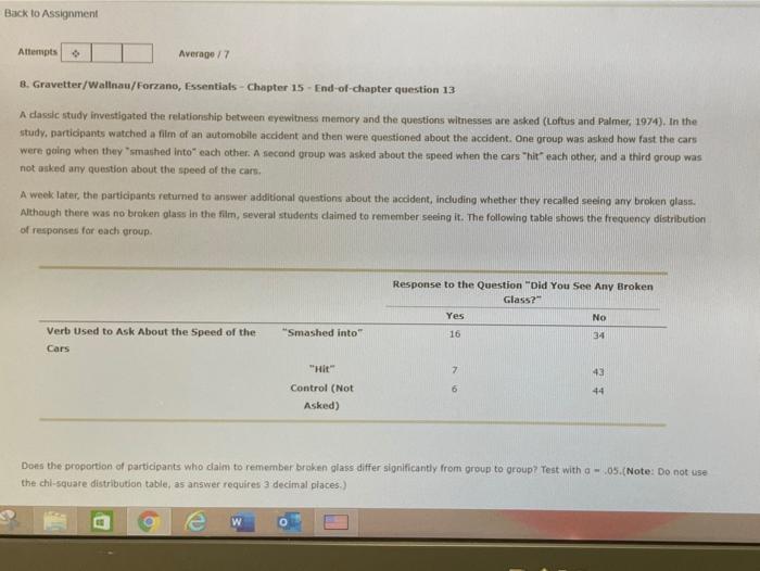 Solved Back to Assignment Attempts Average / 7 8. | Chegg.com