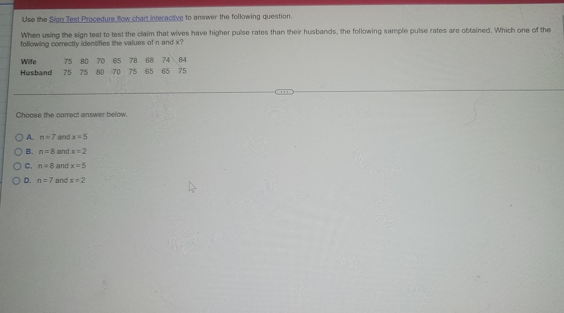 Solved Use the Sign Test Procedure flow chart interactive to | Chegg.com
