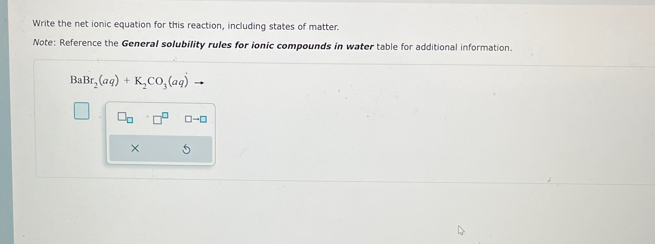 Solved Write the net ionic equation for this reaction, | Chegg.com