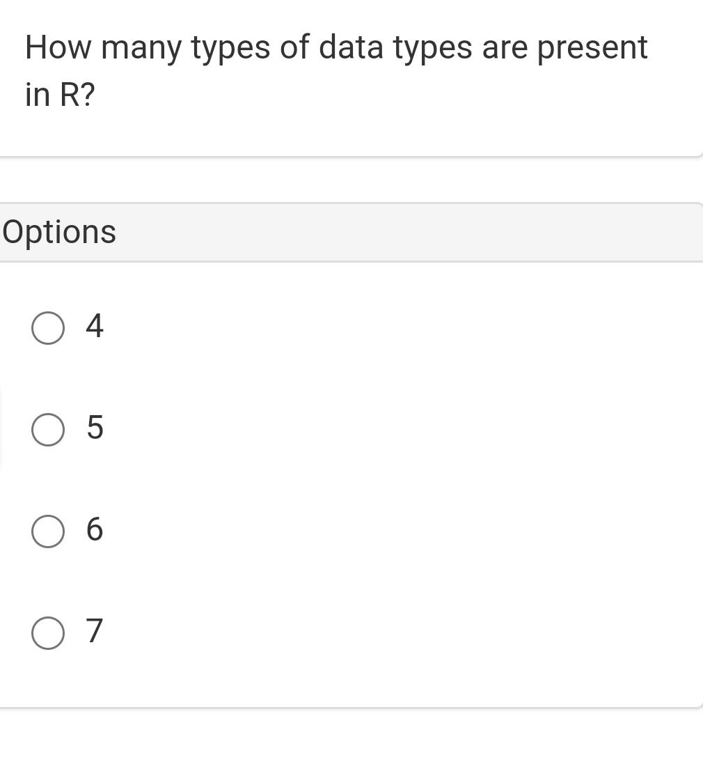 Solved How many types of data types are present in | Chegg.com