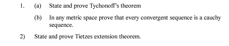 Solved 1. (a) State and prove Tychonoff's theorem (b) In any | Chegg.com