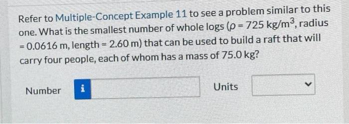 Solved Refer to Multiple-Concept Example 11 to see a problem | Chegg.com