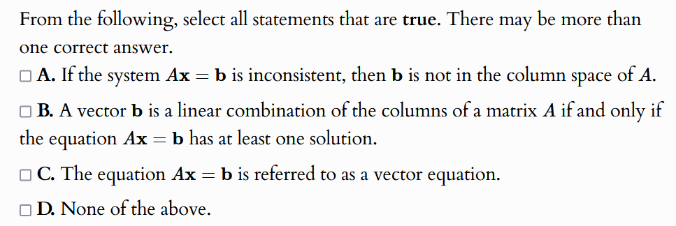 Solved From the following, select all statements that are | Chegg.com